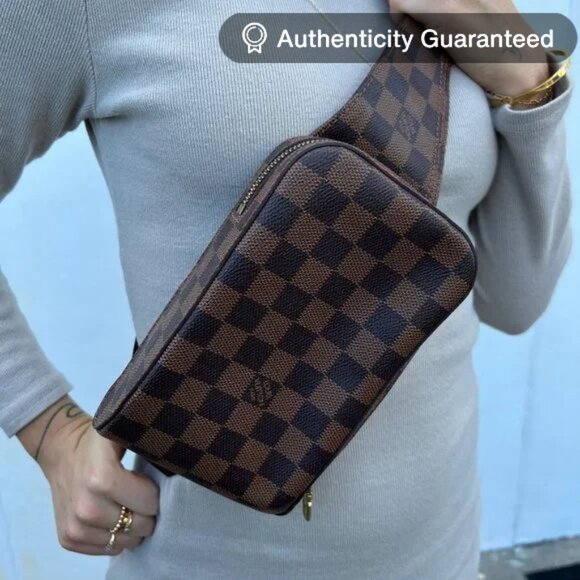 Louis Vuitton | Bags | Authentic Louis Vuitton Damier Ebene Geronimos Sling Bag Bum Bag ...